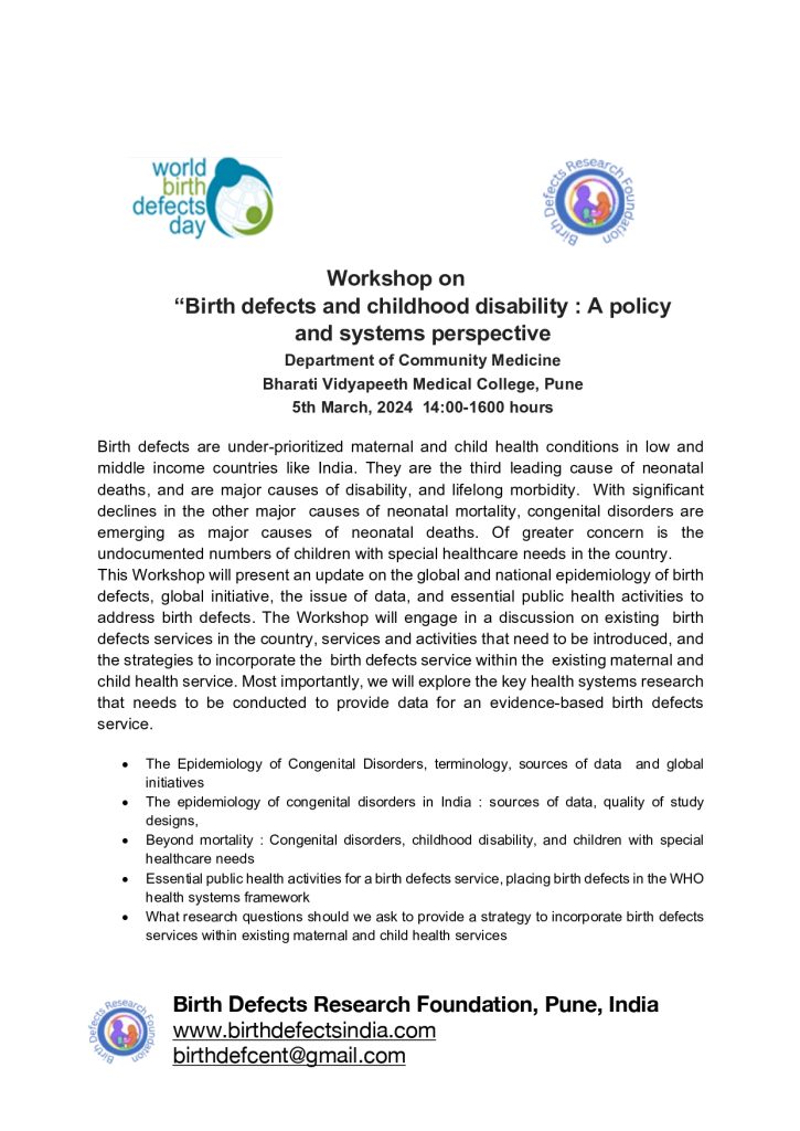 Birth Defects Research Foundation, India – World Birth Defects Day